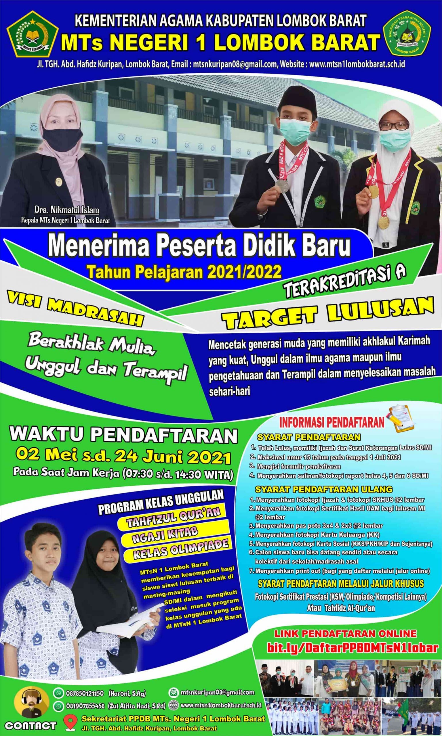 MTs Negeri 1 Lombok Barat Menerima Peserta Didik Baru TP. 2021/2022 ...
